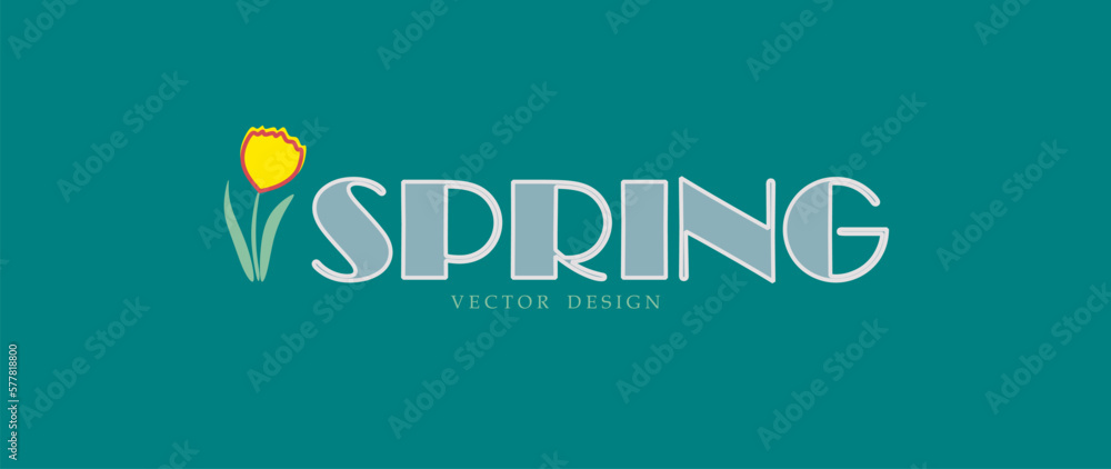 Vector illustration. Simple background, spring, flower, blue colors ...