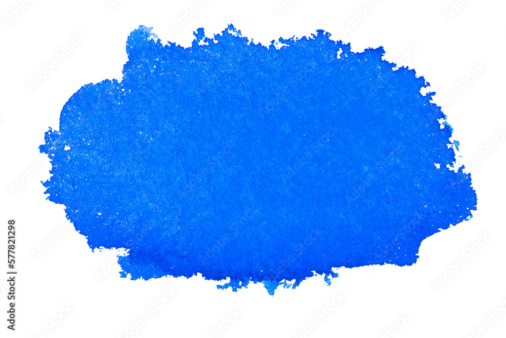 Watercolor spot isolated on a transparent background. Blue paint ...