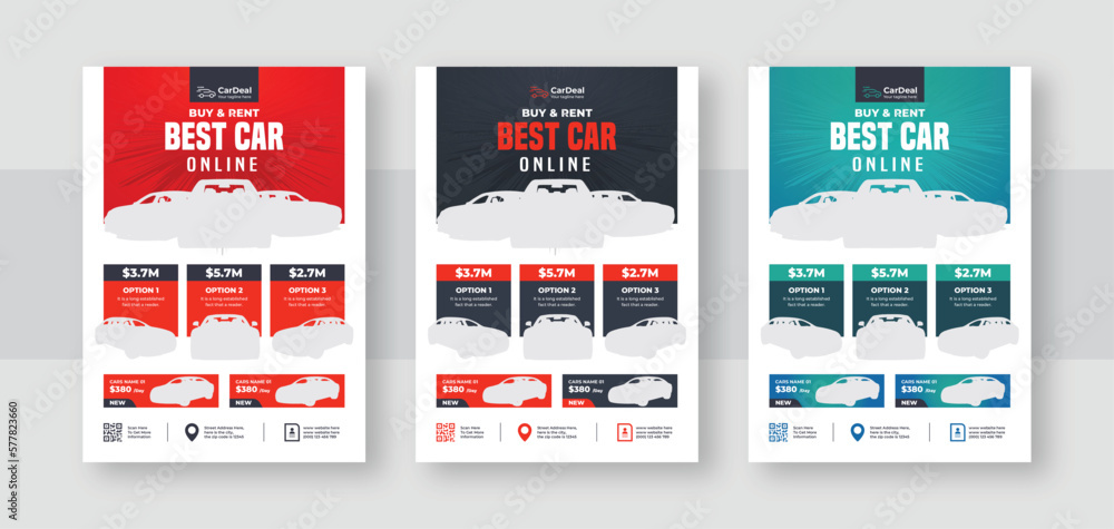 Stylish & modern Car Rental Flyer with a4 paper size, Auto repair ...