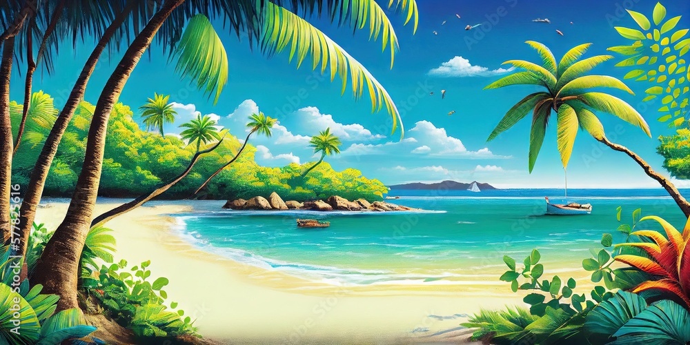 Exotic tropical beach for summer vacation. Desert island - desolate ...