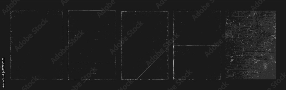 Poster Old blank overlay texture set with effect damaged, concrete ...