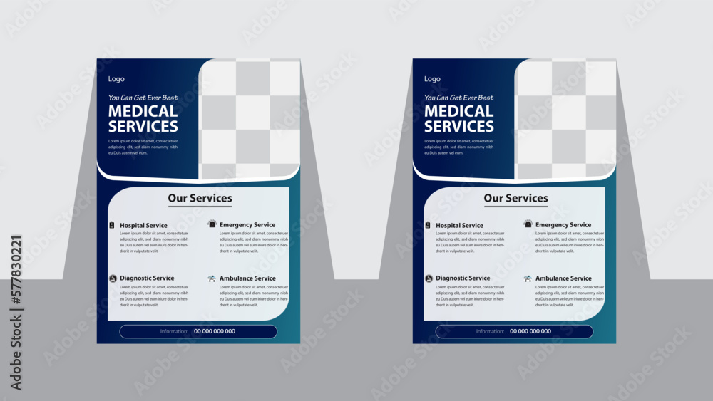 Medical flyer template vector design for hospital service and ...