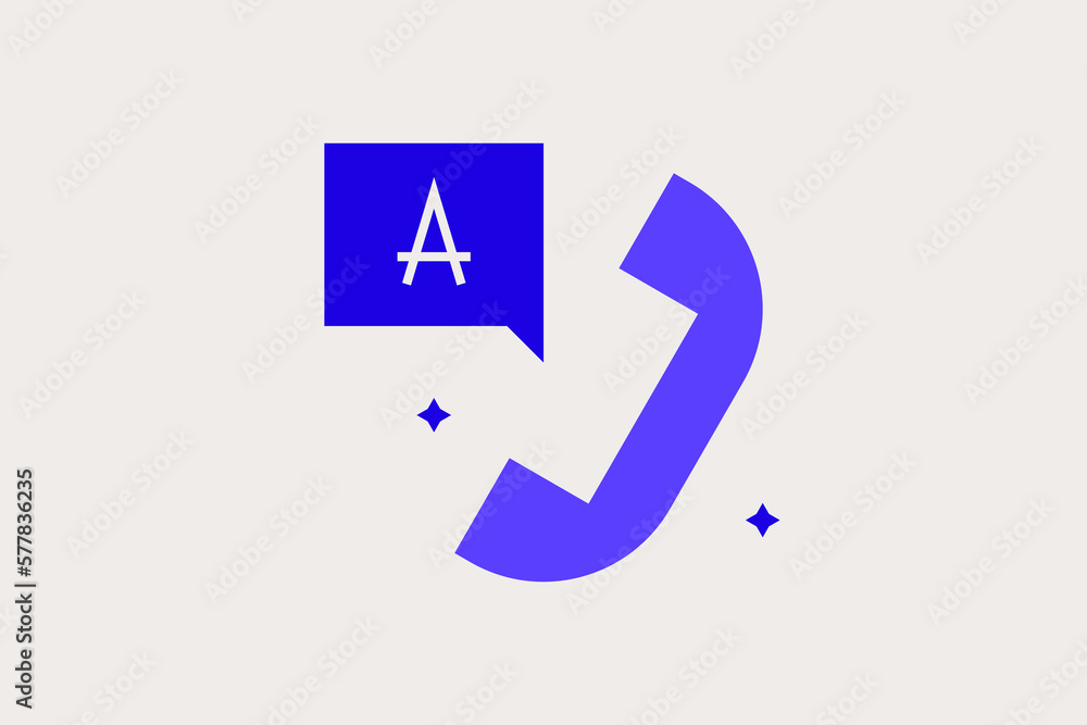 Minimalistic translation vector illustration in flat style design ...