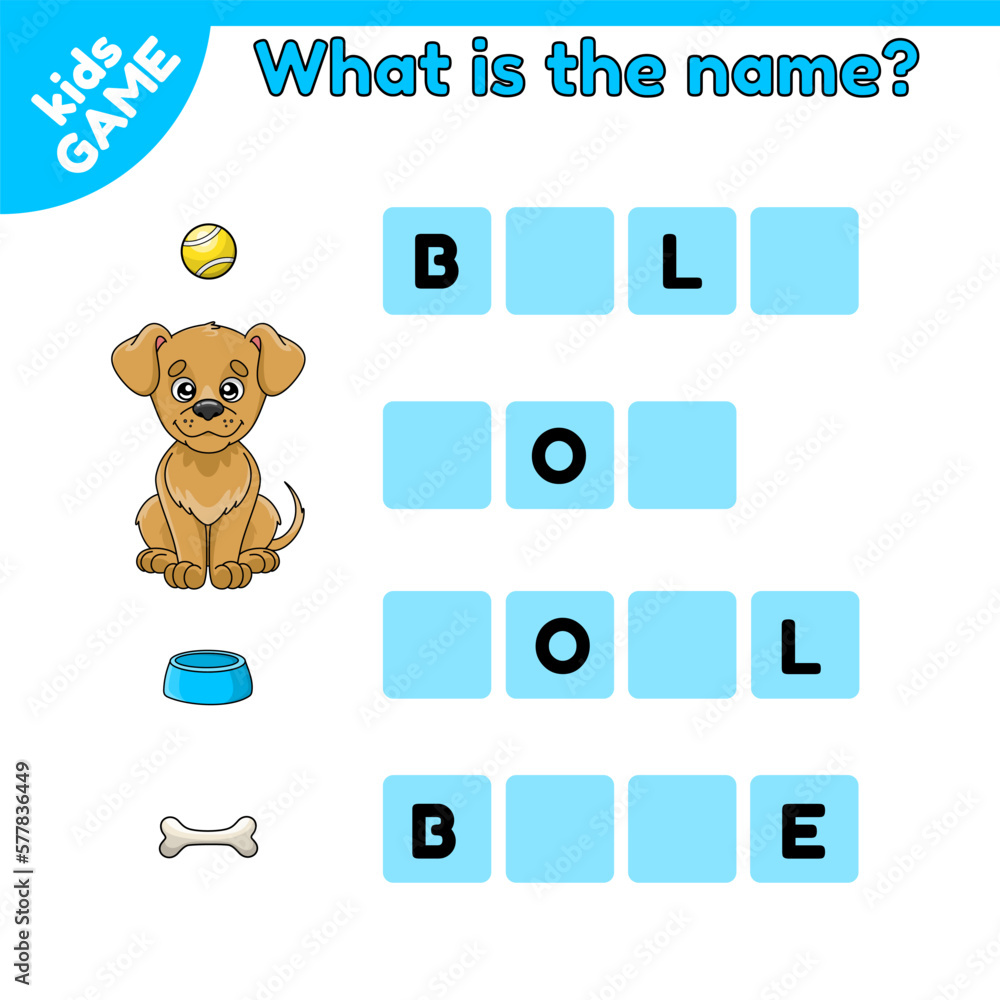 Educational game for kids. Write the missing letters. English spelling ...