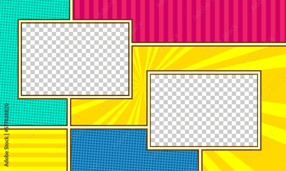 Blank comic pop art frame colorful background Stock Vector | Adobe Stock