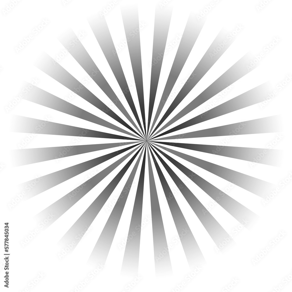 Black sunburst pattern gradient on transparent background . Royalty ...