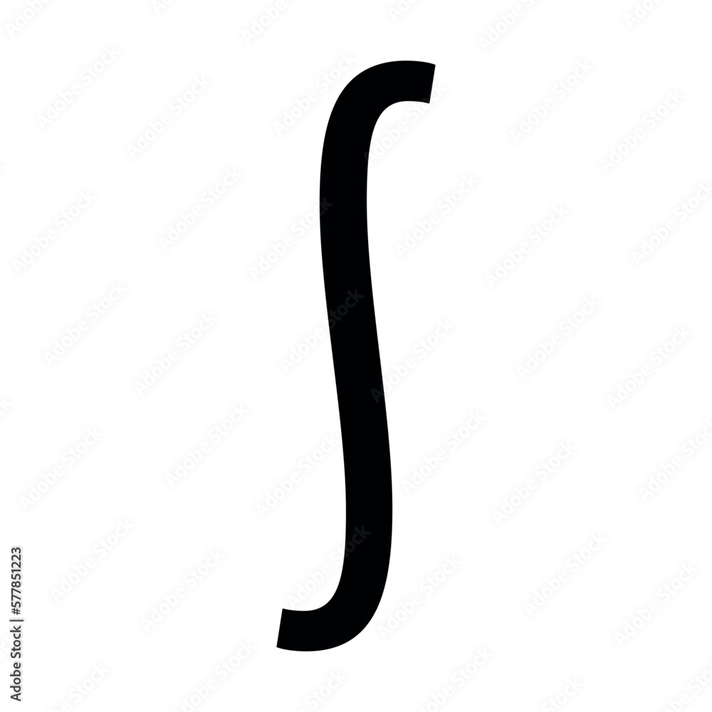 Black integral symbol in mathematics. Vector illustration isolated on ...