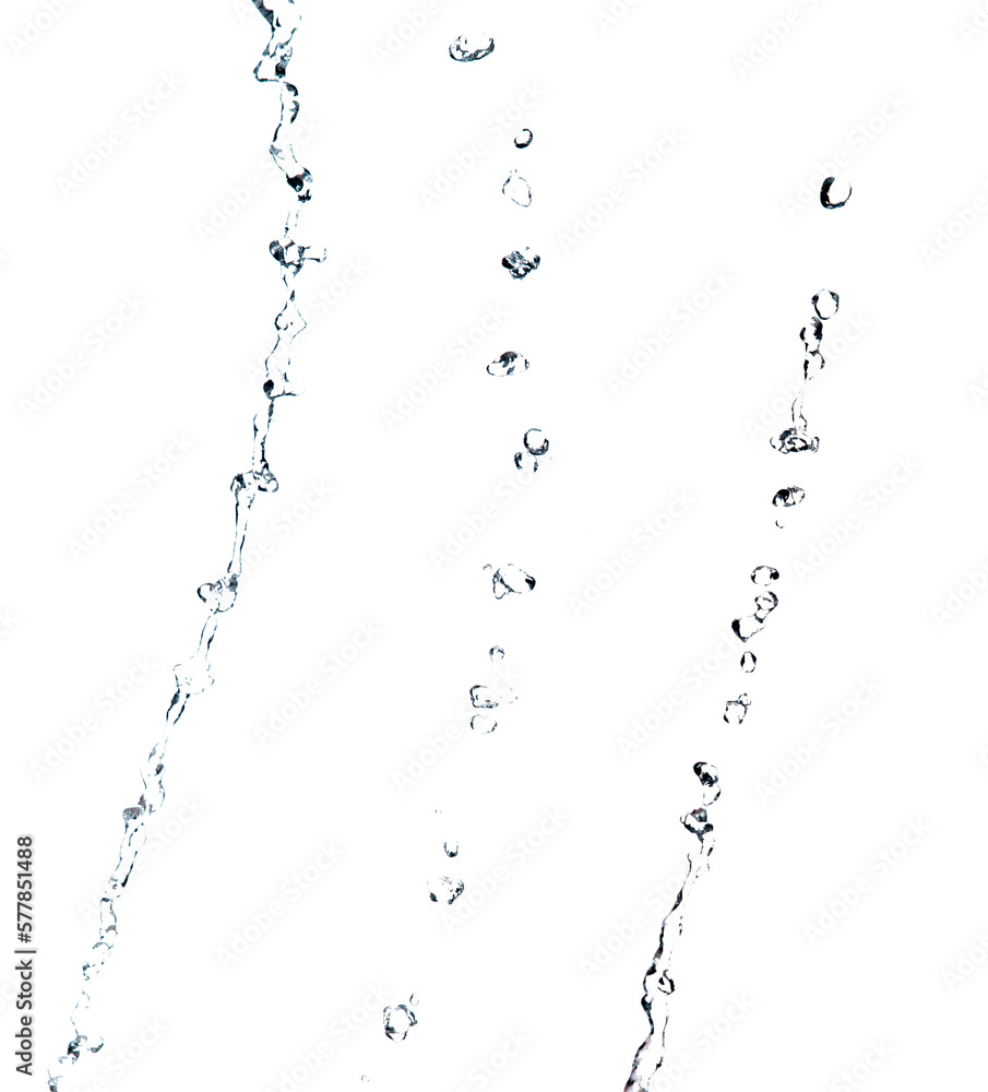 Shape form droplet of Water splashes into drop water line tube attack ...