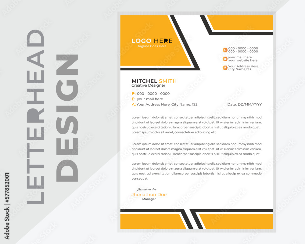 Modern business letterhead template, Professional creative letterhead ...