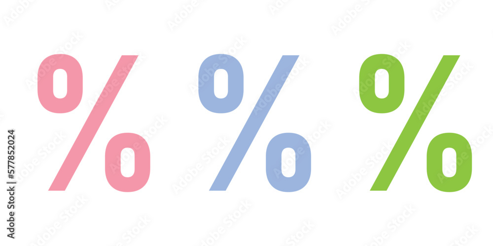 Set of percent symbol. Percentage sign. Vector illustration isolated on ...