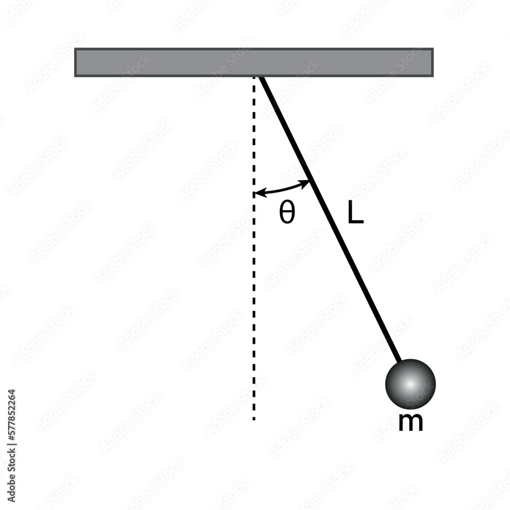 Diagram of simple pendulum harmonic motion. Vector illustration ...