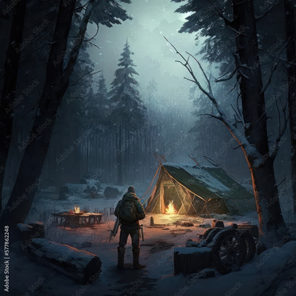 Survival Game Art Stock Illustration | Adobe Stock