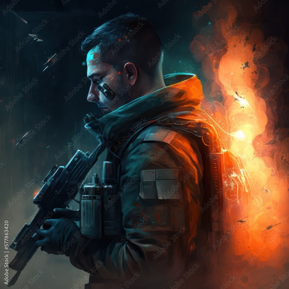 Shooter Game Art Stock Illustration | Adobe Stock