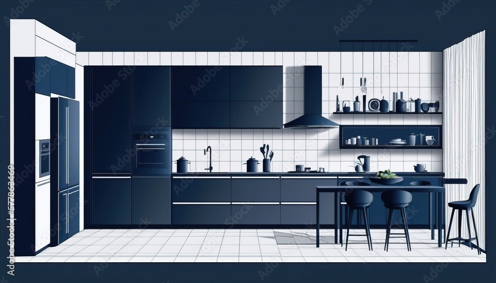 4K resolution or higher, Modern kitchen . Generative AI Technology ...