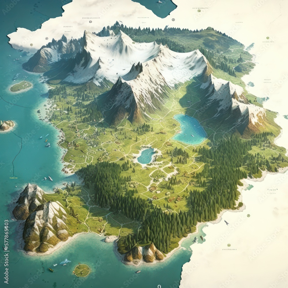 RPG Game World Map ilustração do Stock | Adobe Stock