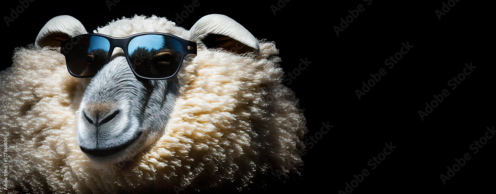Cool sheep with sunglasses. The stereotypical passive follower. Image ...