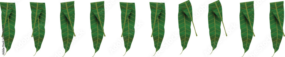 Decorative marigold flowers and mango leaves toran border design in a ...