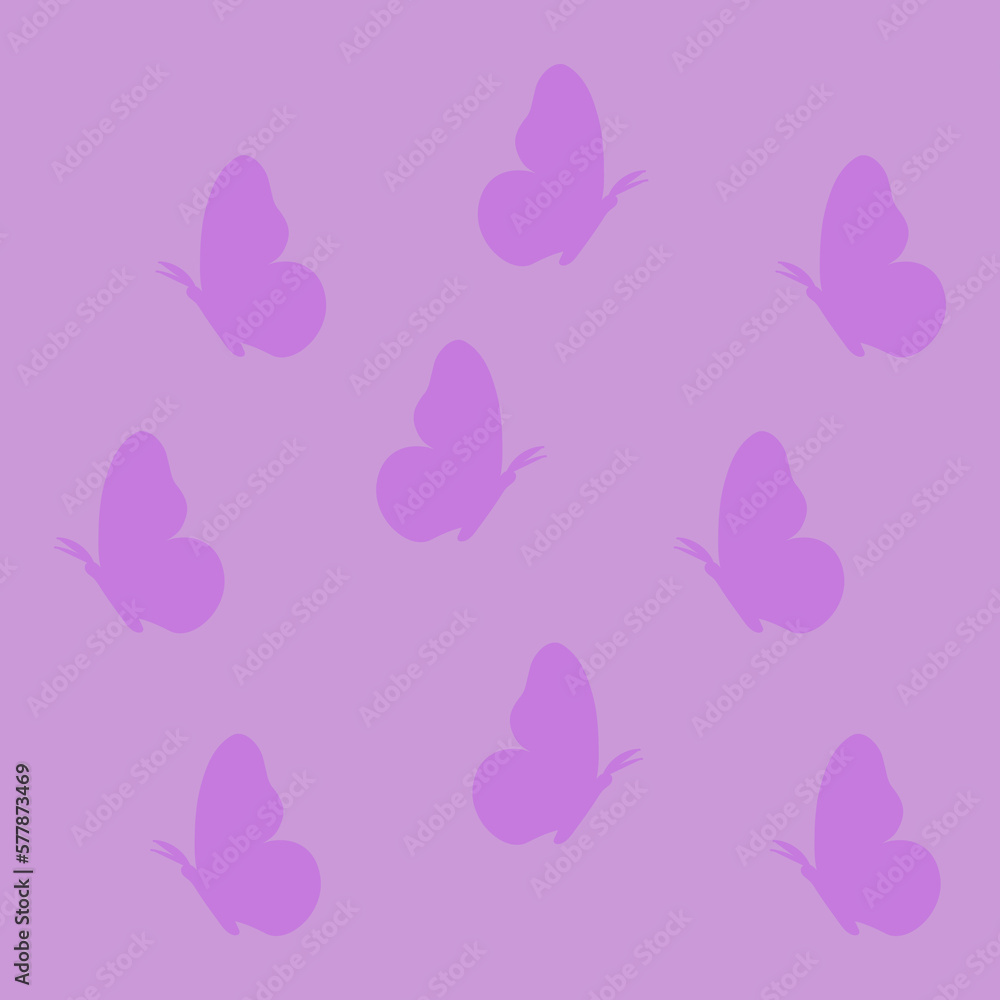 Butterfly pattern. Background of purple butterflies. Line art pattern ...