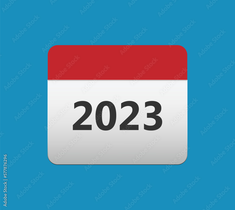 2023 calendar icon. 2023 calendar Date Month icon. Isolated on blue ...