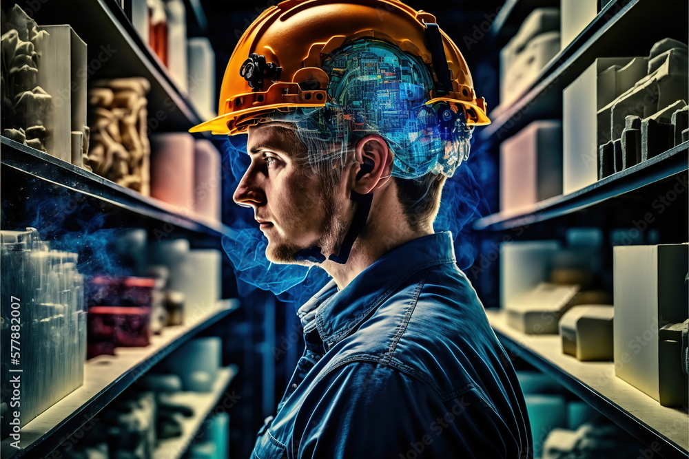 Technological engineer portrait ensuring high-quality and precise ...