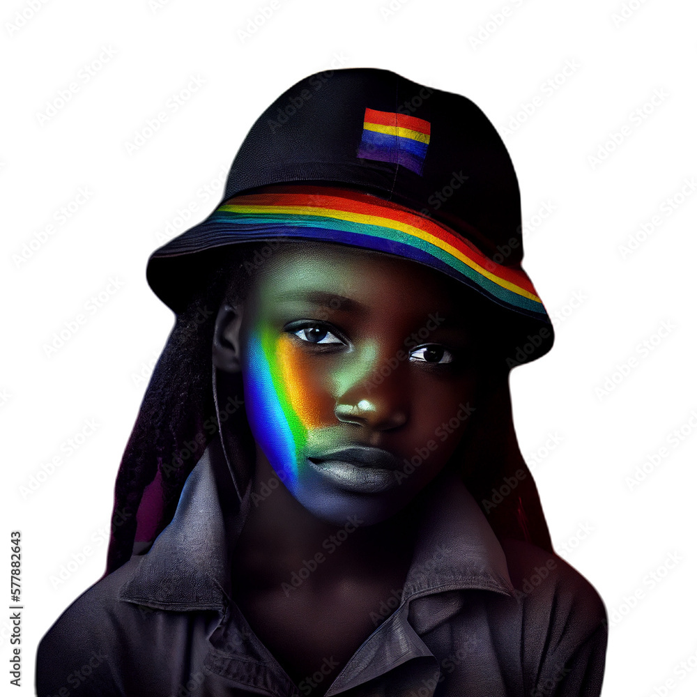 Woman activist for lgbtq rights with rainbow flag, cartoon ...