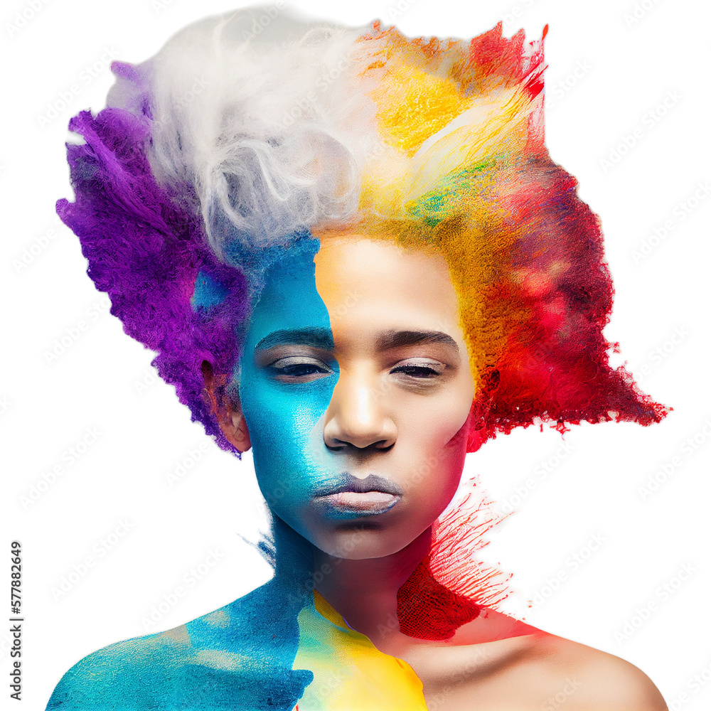 Woman activist for lgbtq rights with rainbow flag, cartoon ...