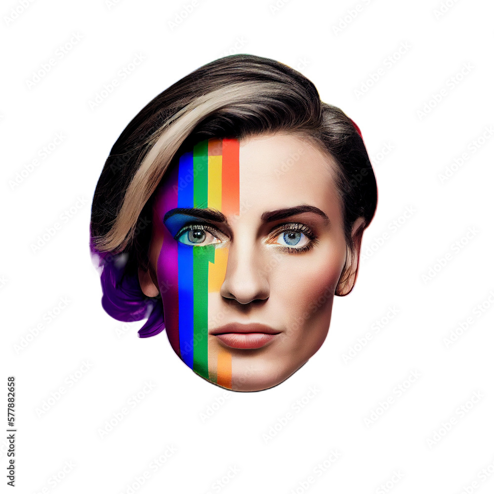 Woman activist for lgbtq rights with rainbow flag, cartoon ...