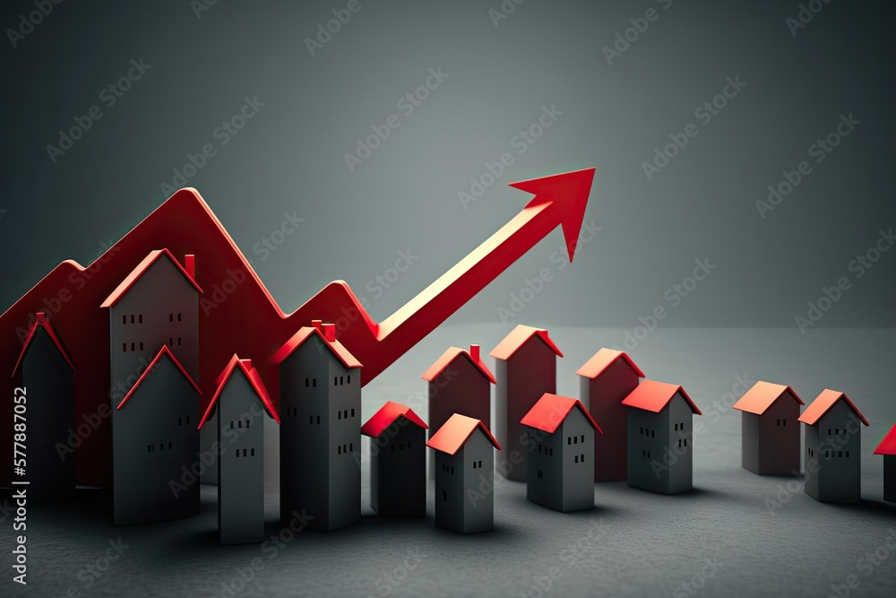 red arrow graph for Rising rental prices , ai generated Stock ...