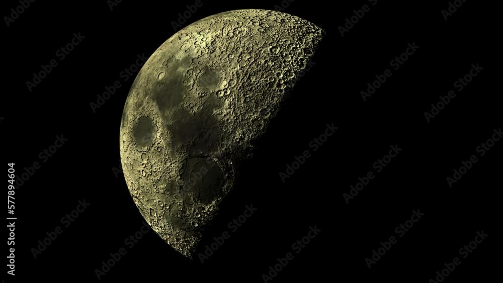 Phases of the moon from the month to the full moon. The surface of the ...
