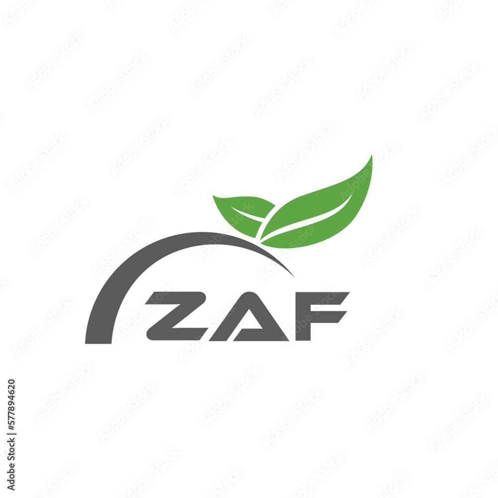 ZAF letter nature logo design on white background. ZAF creative ...