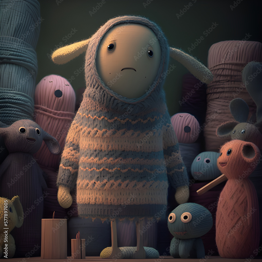 Wool fabric, characters and their transformation, animation, animation ...