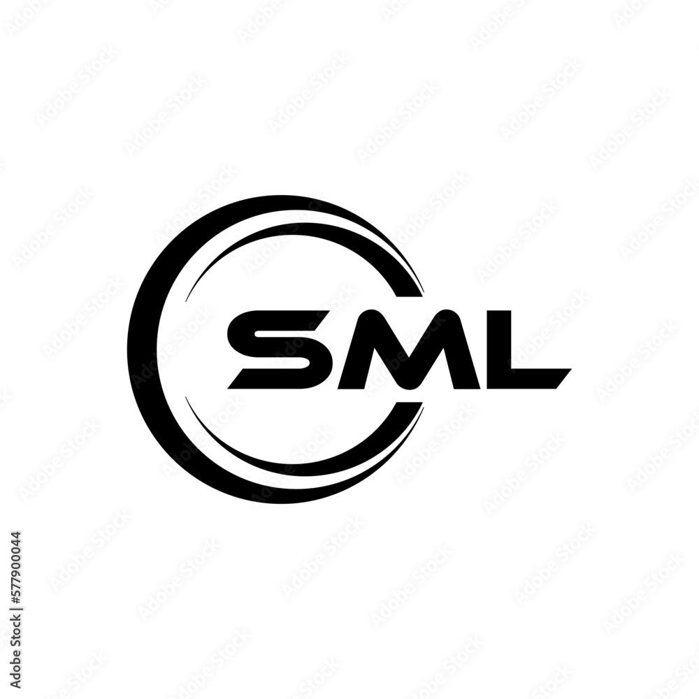 SML letter logo design with white background in illustrator, cube logo ...