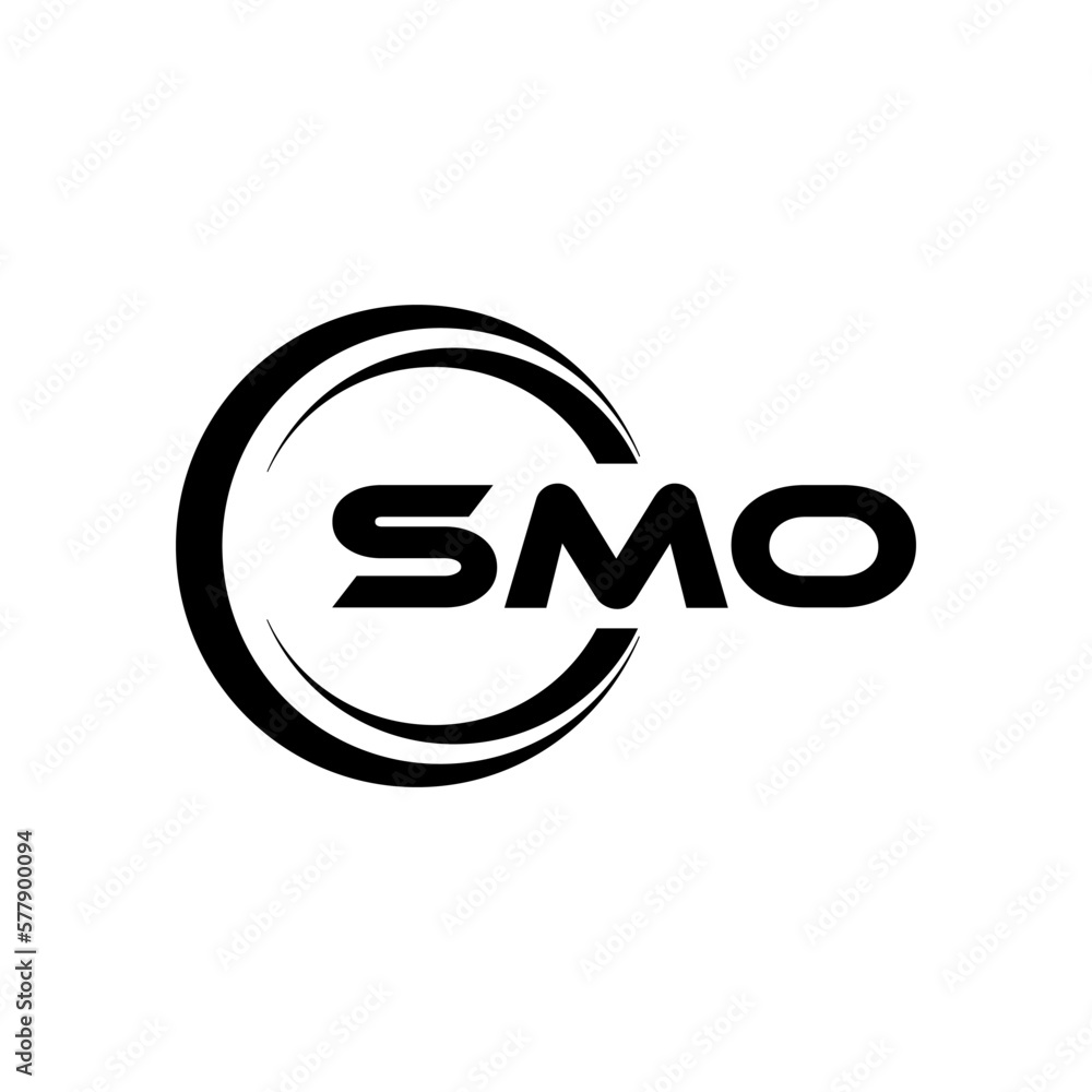 SMO letter logo design with white background in illustrator, cube logo ...