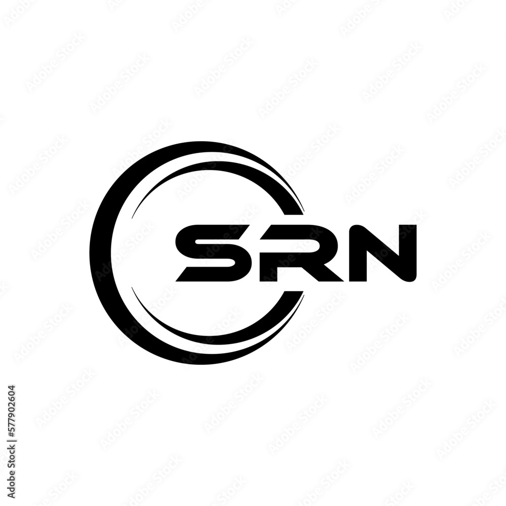 SRN letter logo design with white background in illustrator, cube logo ...