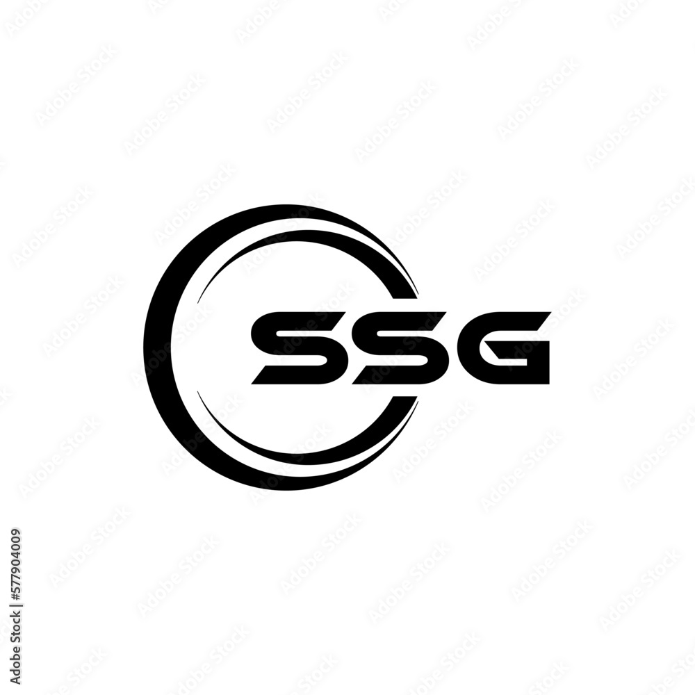 SSG letter logo design with white background in illustrator, cube logo ...