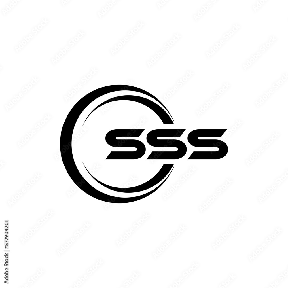 SSS letter logo design with white background in illustrator, cube logo ...