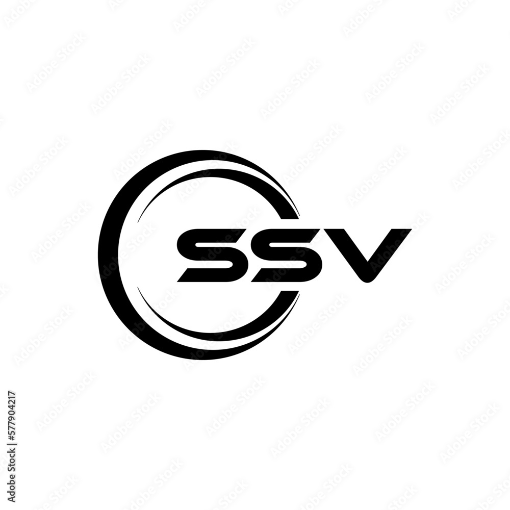 SSV letter logo design with white background in illustrator, cube logo ...