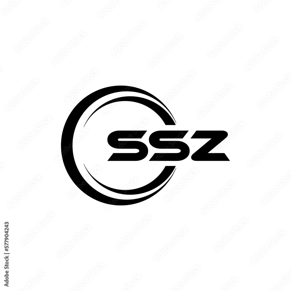 SSZ letter logo design with white background in illustrator, cube logo ...
