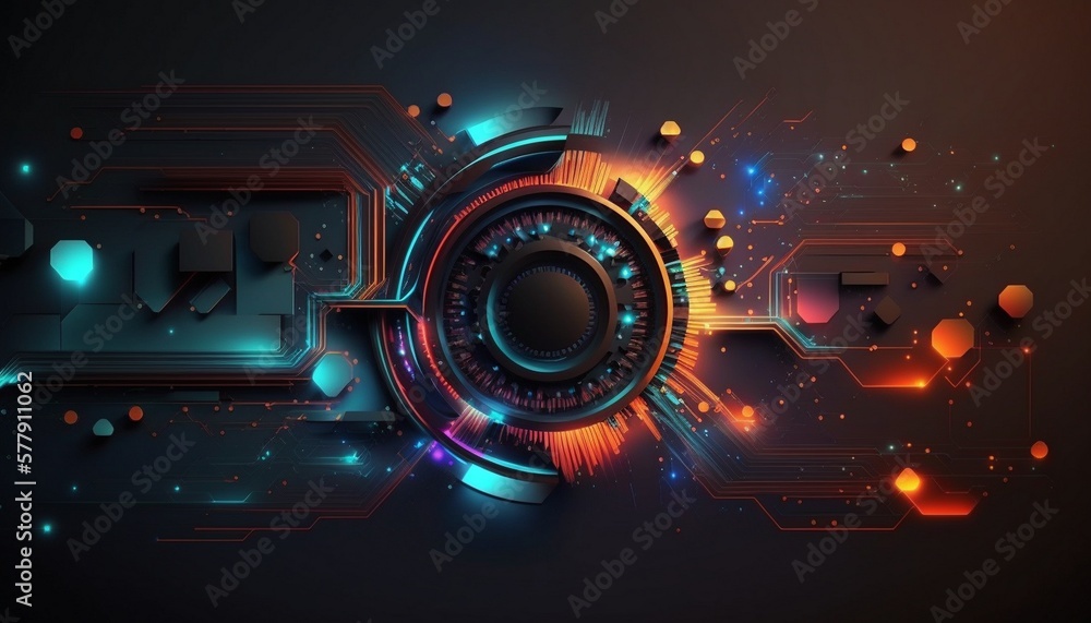 Technology background Data flow concept. code on blue. internet ...