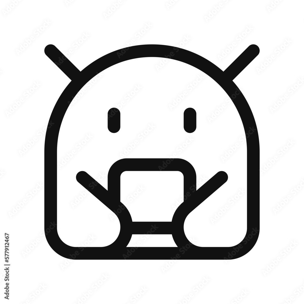 Vettoriale Stock Editable vector robot icon. Black, line style ...