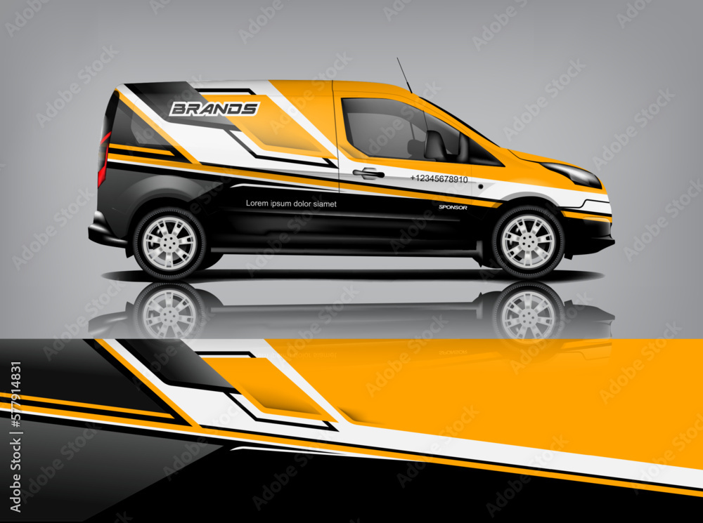 Car decal design vector. Graphic abstract stripe racing background kit ...