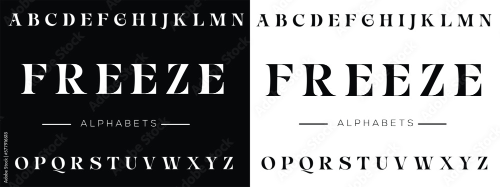FREEZE Elegant alphabet letters font and number. Classic Lettering ...