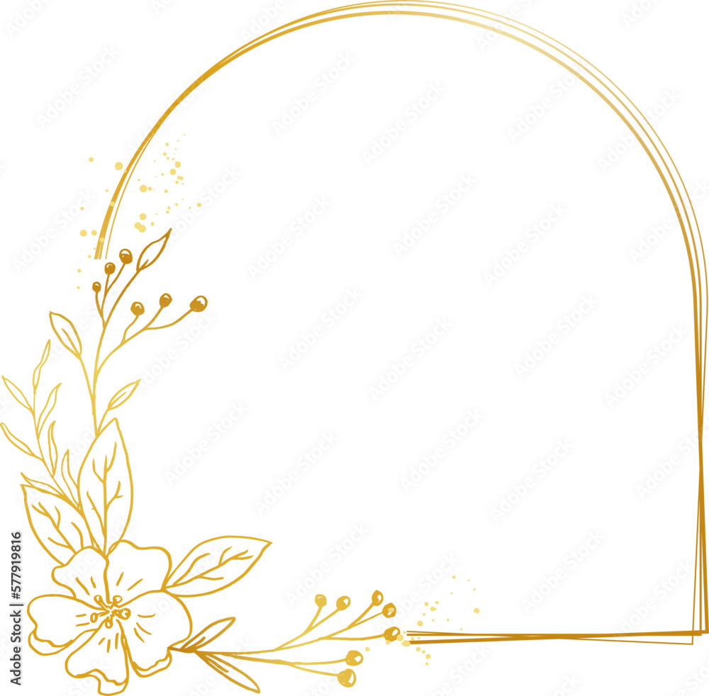 Elegant gold floral border for invitation Stock Vector | Adobe Stock
