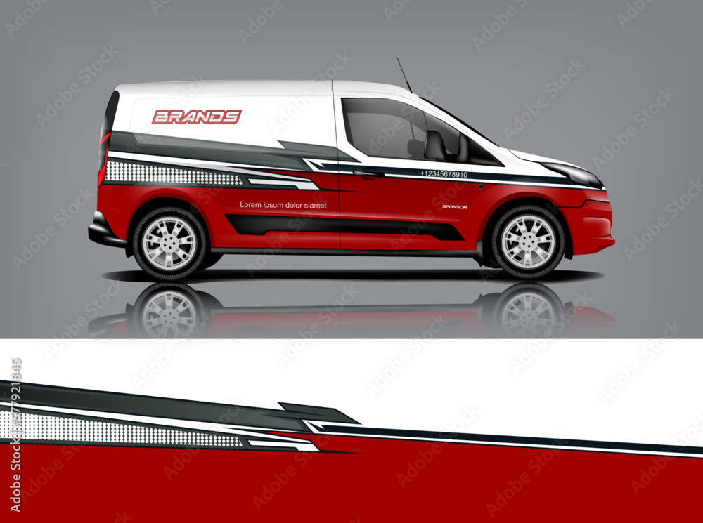 Car decal design vector. Graphic abstract stripe racing background kit ...