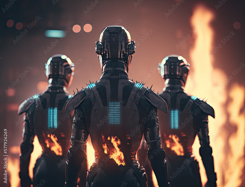 AI Robot take over, Generated AI, Generated, AI Stock Illustration ...