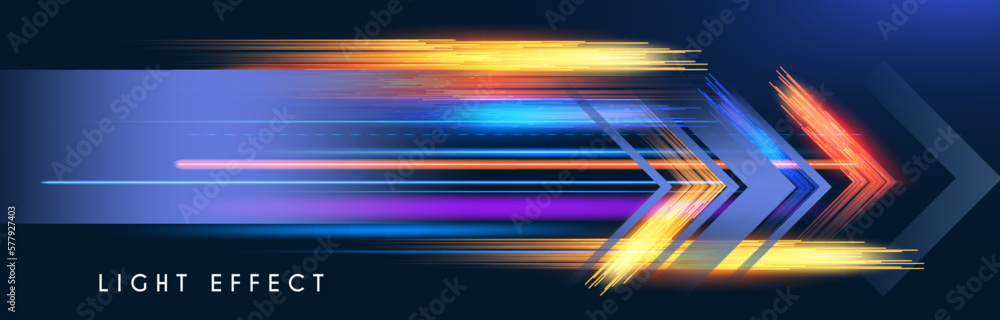 Motion striped light effect with fluid color. Abstract shining wave ...