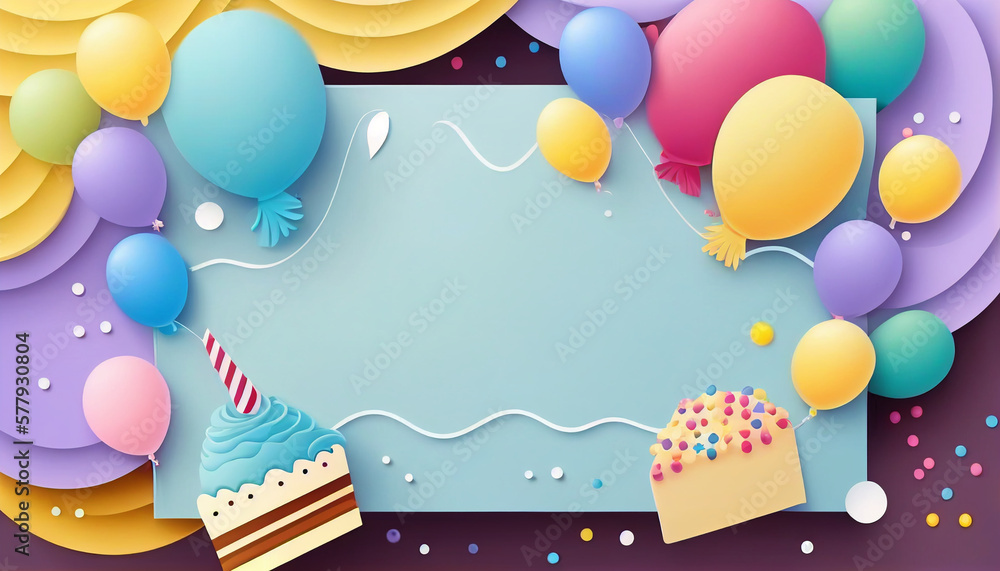Realistic Happy birthday background with colorful balloons, beautiful ...