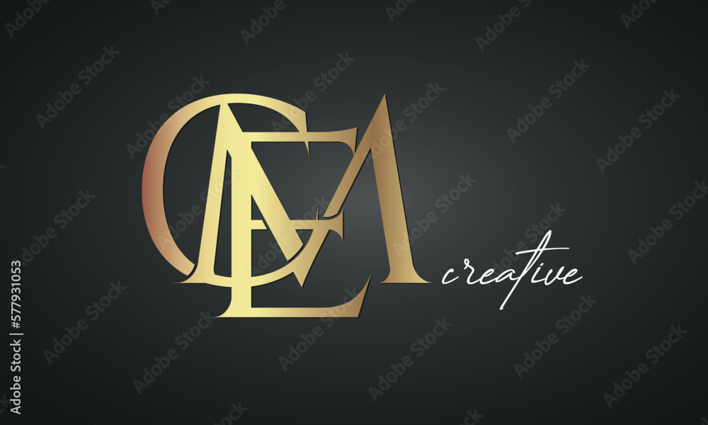 luxury letters CEM golden logo icon premium monogram, creative royal ...