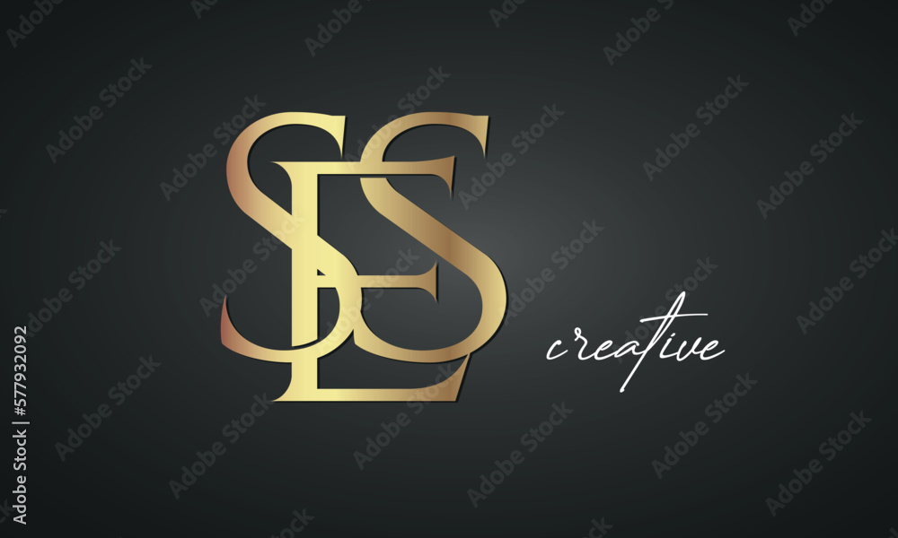 luxury letters SES golden logo icon premium monogram, creative royal ...