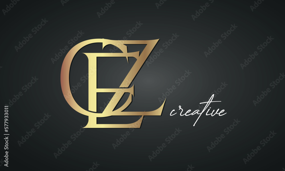 luxury letters CEZ golden logo icon premium monogram, creative royal ...